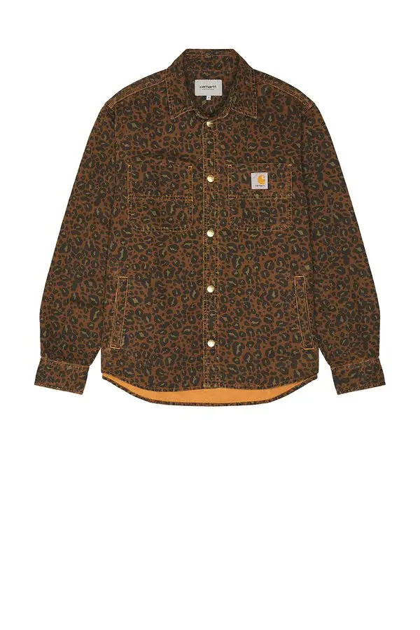 Carhartt Work In Progress Conro Shirt Jac In Brown - Camo Leo